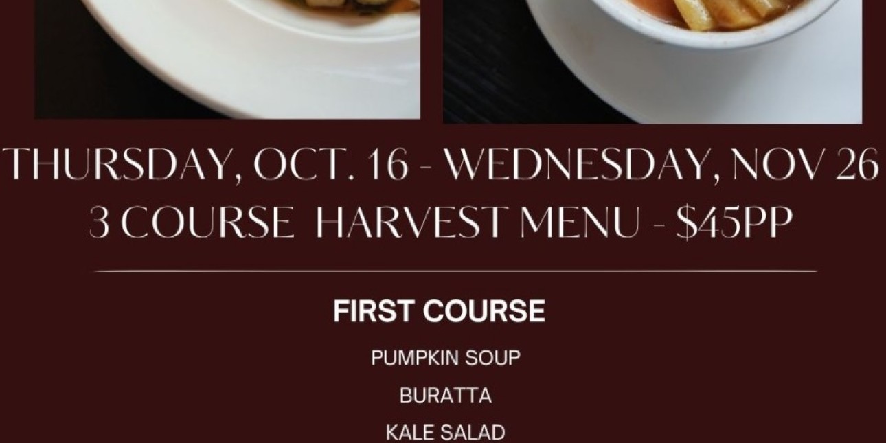 Harvest 3 Course Menu | Old City District